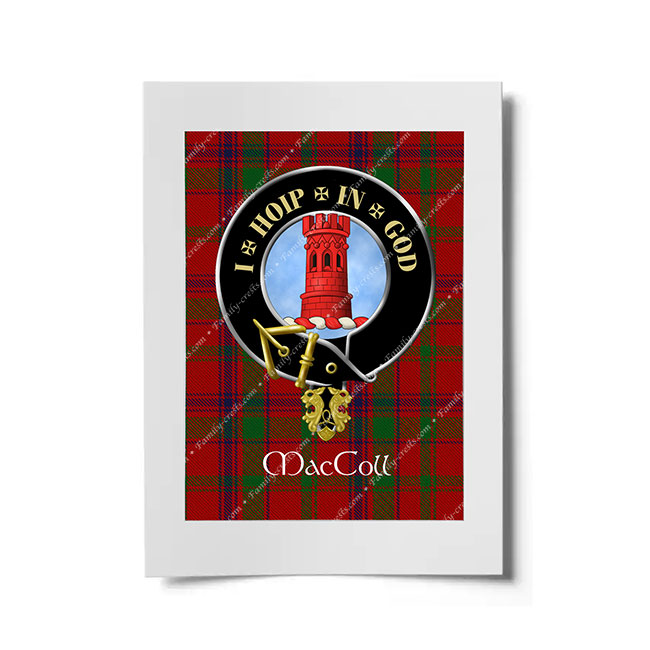MacColl Scottish Clan Crest Ready to Frame Print - Family Crests