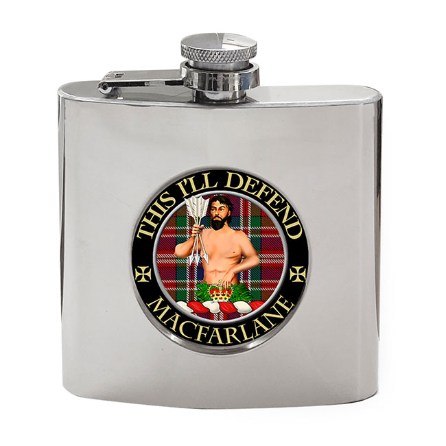 Macfarlane Scottish Clan Crest Hip Flask - Family Crests
