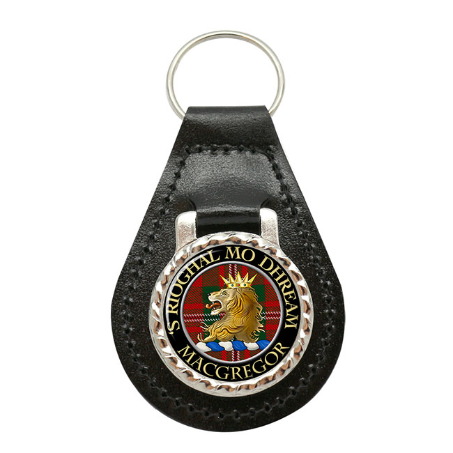 Macgregor Scottish Clan Crest Leather Key Fob - Family Crests