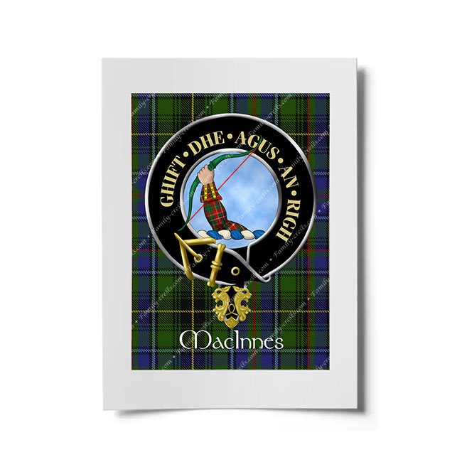 Macinnes Scottish Clan Crest Ready to Frame Print - Family Crests
