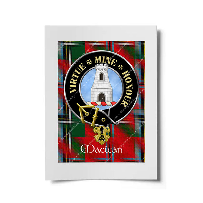 Maclean Scottish Clan Crest Ready to Frame Print - Family Crests