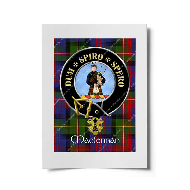 MacLennan Scottish Clan Crest Ready to Frame Print - Family Crests