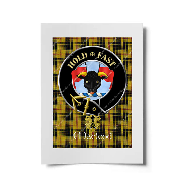 Macleod Scottish Clan Crest Ready to Frame Print - Family Crests