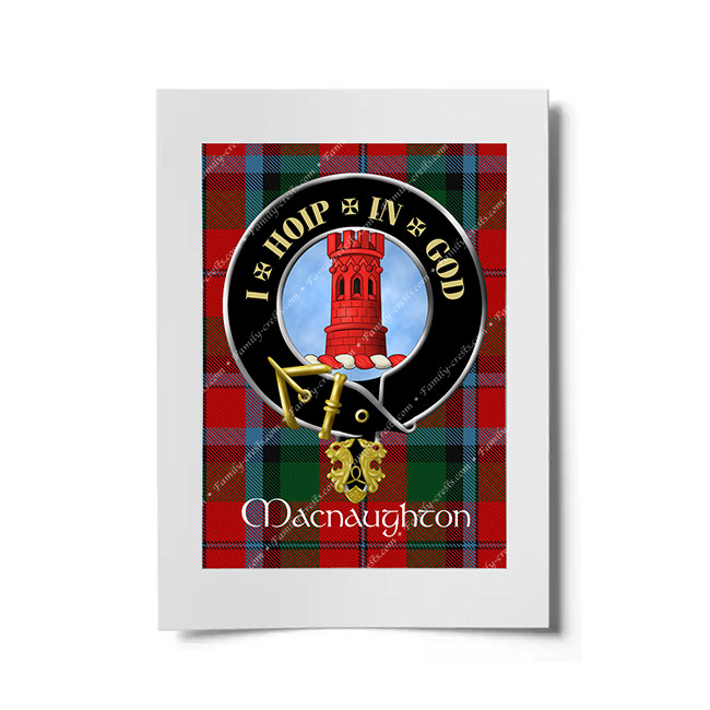 Macnaughton Scottish Clan Crest Ready to Frame Print - Family Crests
