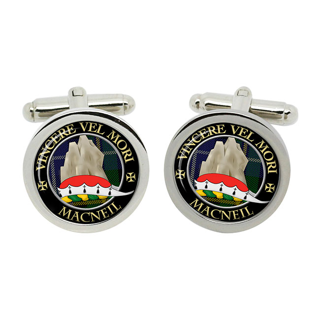 MacNeil (Vincere vel mori motto) Scottish Clan Crest Cufflinks - Family ...