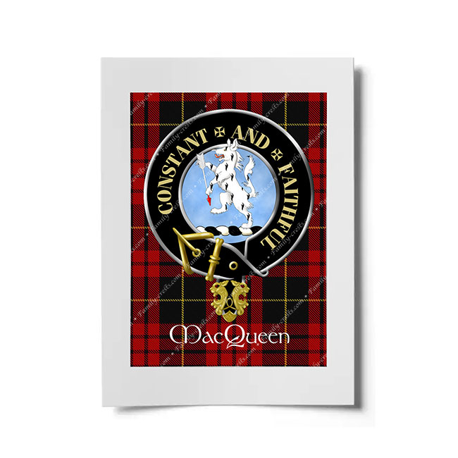 Macqueen Scottish Clan Crest Ready to Frame Print - Family Crests