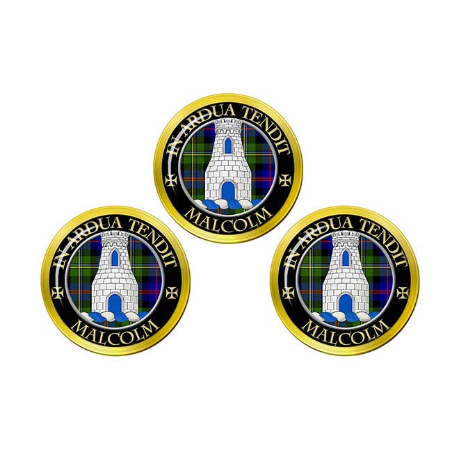 Malcolm Scottish Clan Crest Golf Ball Markers - Family Crests
