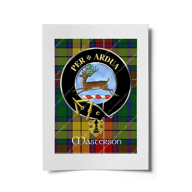 Masterson Scottish Clan Crest Ready to Frame Print - Family Crests