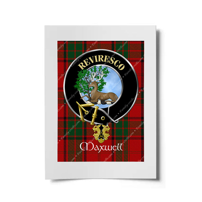 Maxwell Scottish Clan Crest Ready to Frame Print - Family Crests