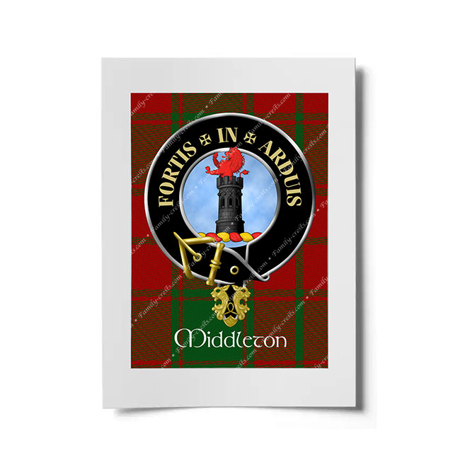 Middleton Scottish Clan Crest Ready to Frame Print - Family Crests