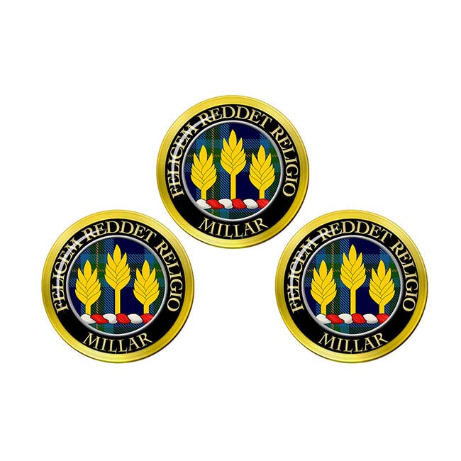 Millar Scottish Clan Crest Golf Ball Markers - Family Crests