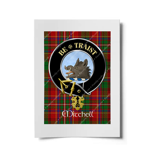 Mitchell Scottish Clan Crest Ready to Frame Print - Family Crests
