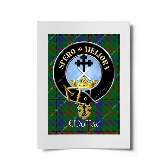 Moffat Scottish Clan Crest Ready to Frame Print - Family Crests