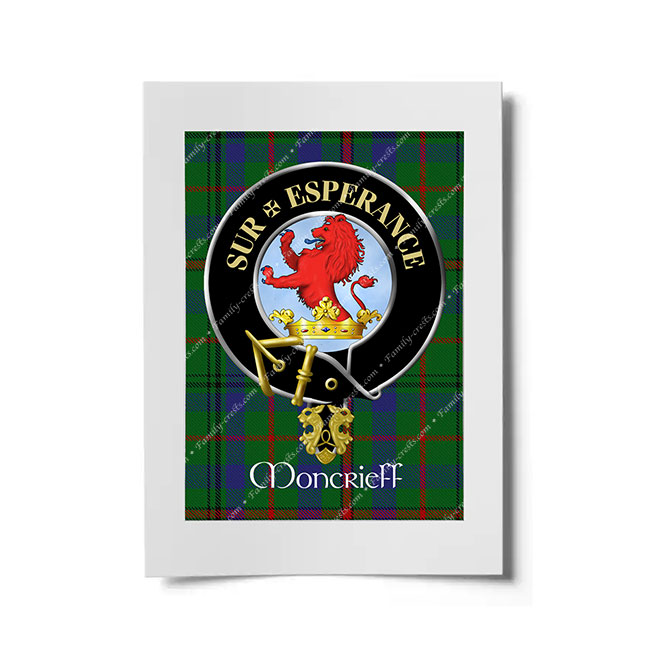 Moncrieff Scottish Clan Crest Ready to Frame Print - Family Crests