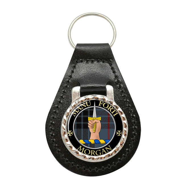 Morgan Scottish Clan Crest Leather Key Fob - Family Crests