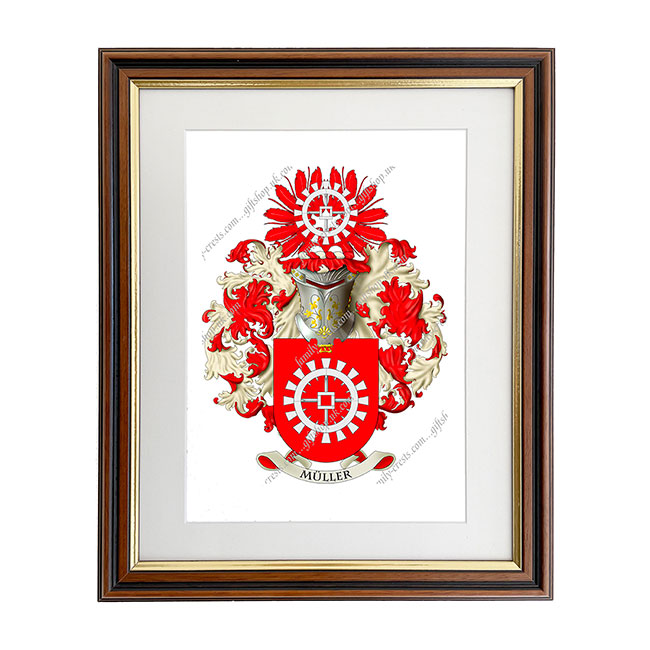 Müller (Germany) Coat of Arms Framed Print - Family Crests