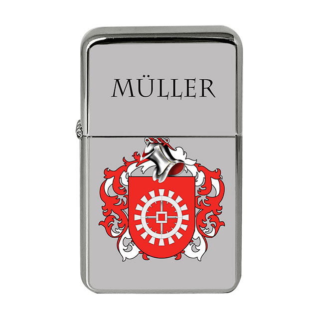 Müller (Germany) Coat of Arms Flip Top Lighter - Family Crests