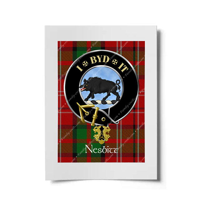 Nesbitt Scottish Clan Crest Ready to Frame Print - Family Crests