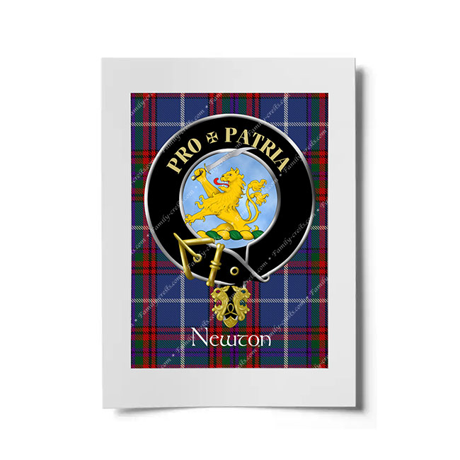 Newton Scottish Clan Crest Ready to Frame Print - Family Crests
