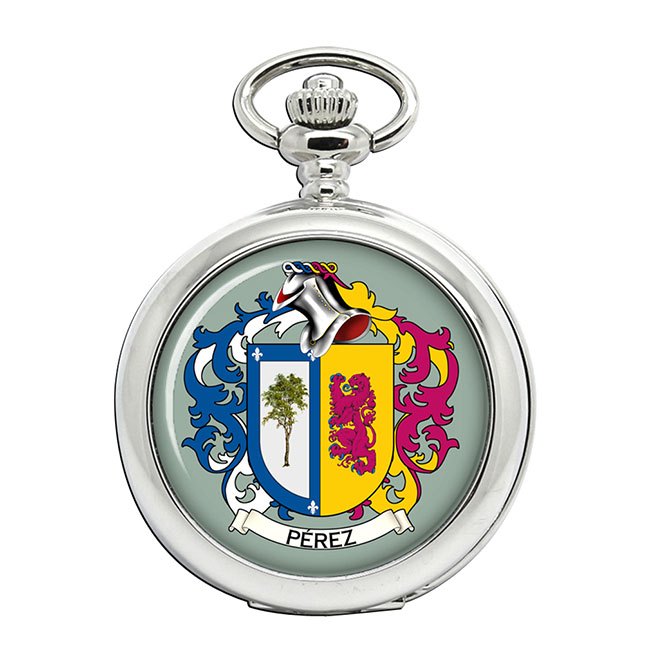 Perez (Spain) Coat of Arms Pocket Watch - Family Crests
