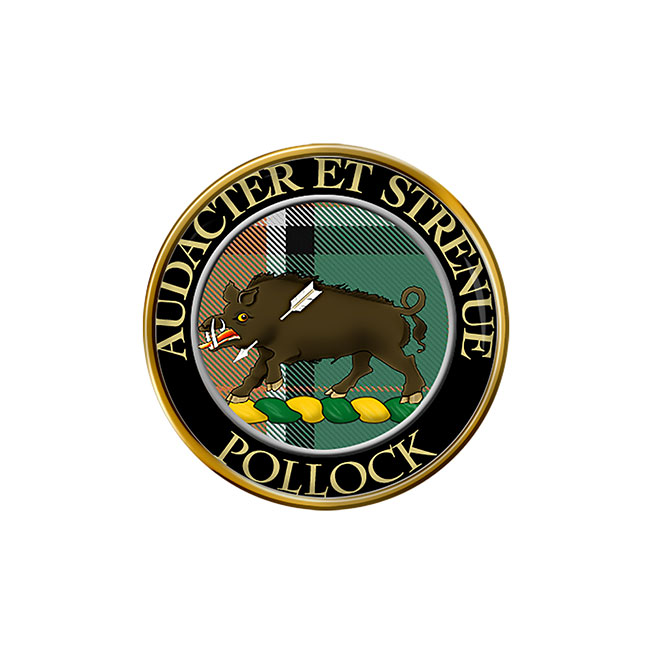 Pollock Scottish Clan Crest Pin Badge - Family Crests