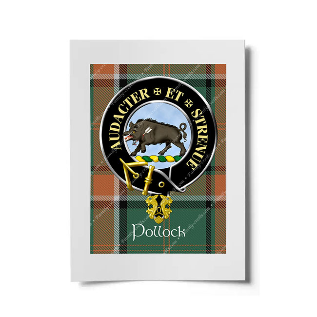 Pollock Scottish Clan Crest Ready to Frame Print - Family Crests