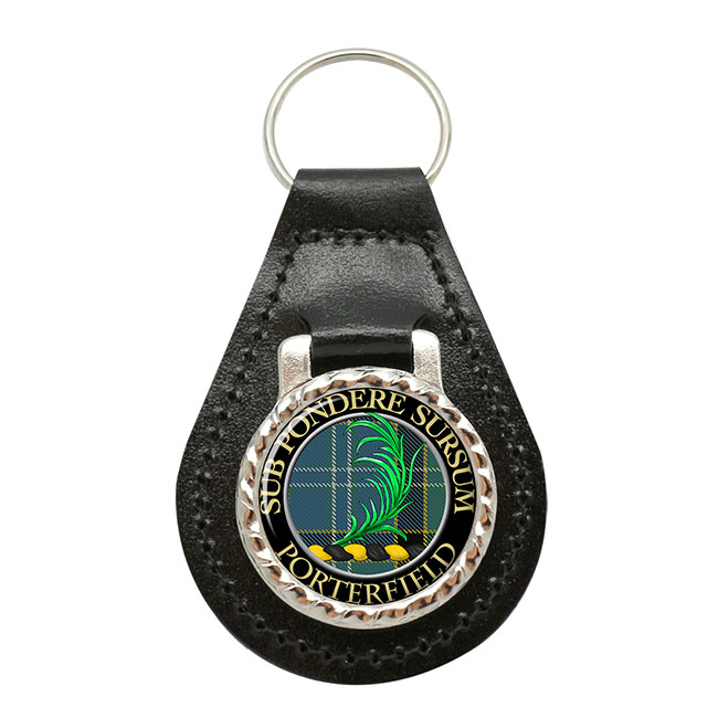 Porterfield Scottish Clan Crest Leather Key Fob - Family Crests
