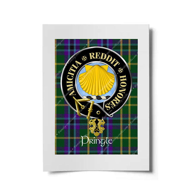Pringle Scottish Clan Crest Ready to Frame Print - Family Crests