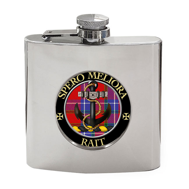 Rait Scottish Clan Crest Hip Flask - Family Crests