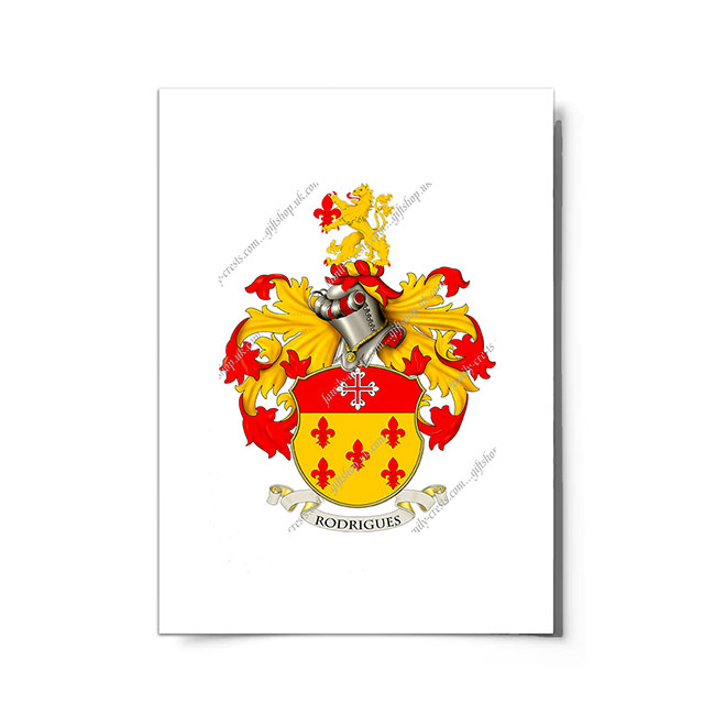 Rodrigues (Portugal) Coat of Arms Print - Family Crests