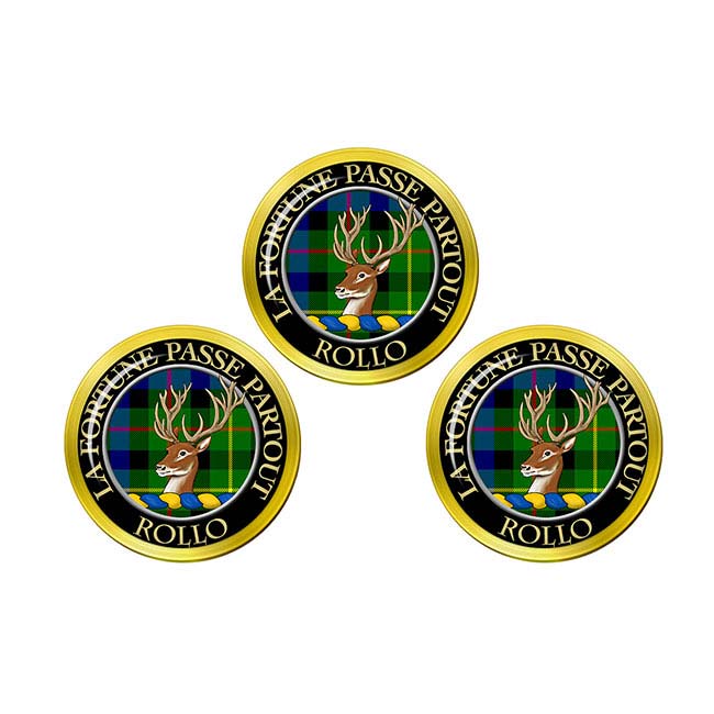 Rollo Scottish Clan Crest Golf Ball Markers - Family Crests