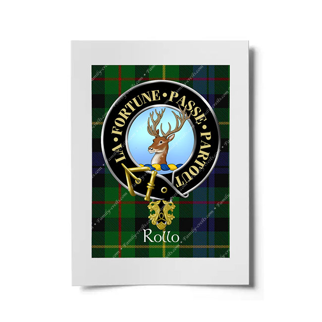 Rollo Scottish Clan Crest Ready to Frame Print - Family Crests
