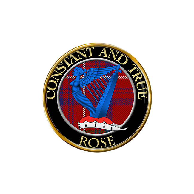 Rose Scottish Clan Crest Pin Badge - Family Crests