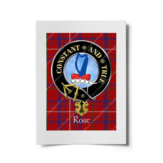 Rose Scottish Clan Crest Ready to Frame Print - Family Crests