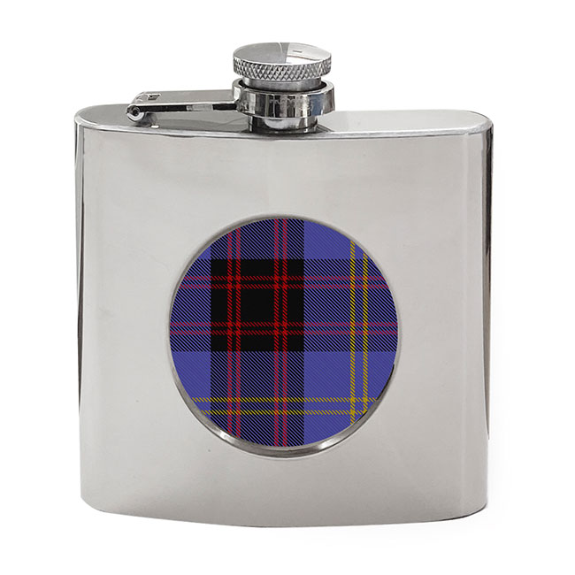Rutherford Scottish Tartan Hip Flask - Family Crests