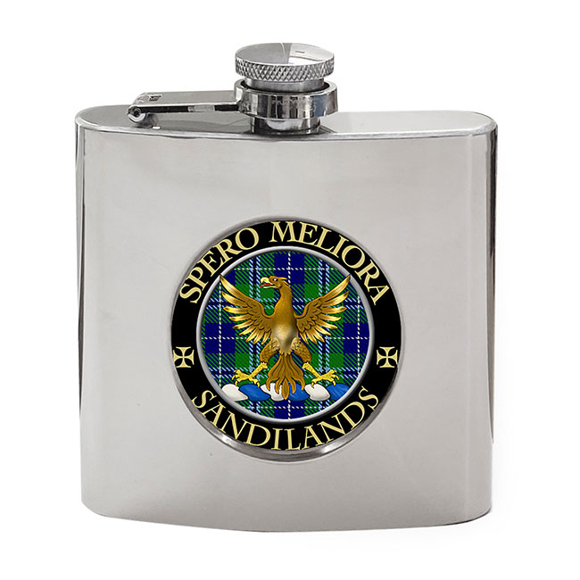 Sandilands Scottish Clan Crest Hip Flask - Family Crests
