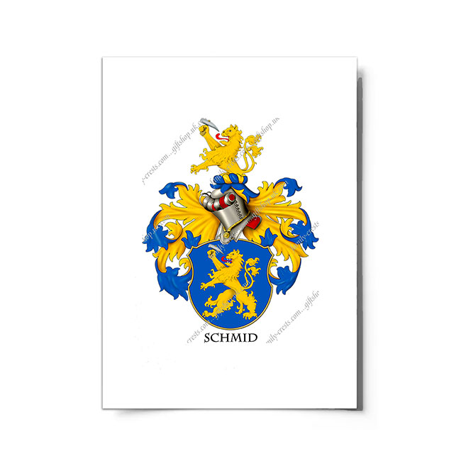 Schmid (Swiss) Coat of Arms Print - Family Crests
