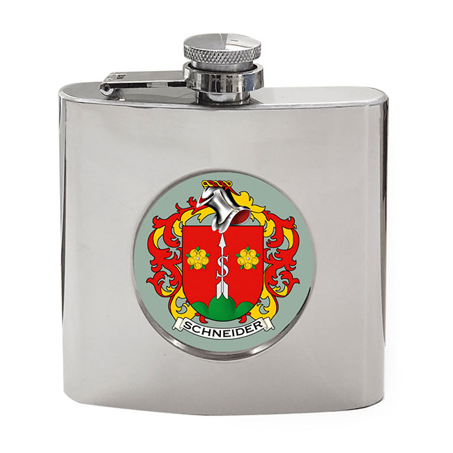 Schneider (Swiss) Coat of Arms Hip Flask - Family Crests