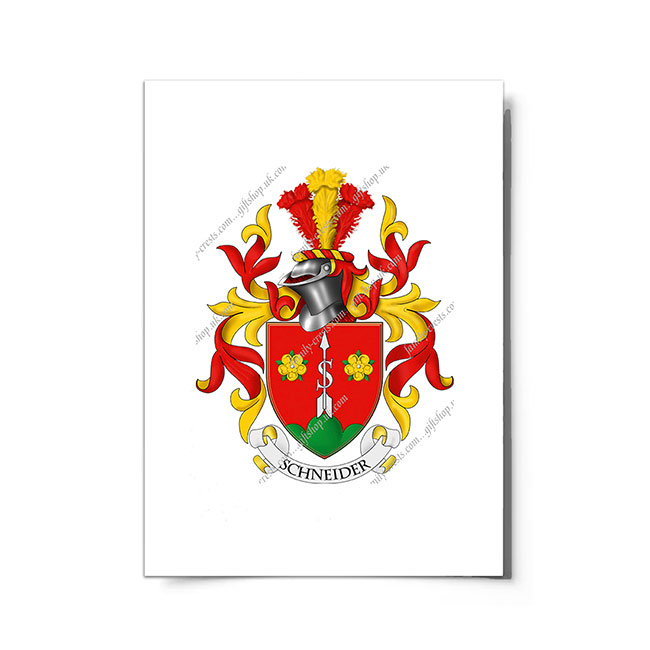 Schneider (Swiss) Coat of Arms Print - Family Crests