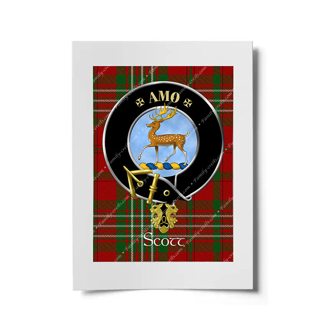 Scott Scottish Clan Crest Ready to Frame Print - Family Crests