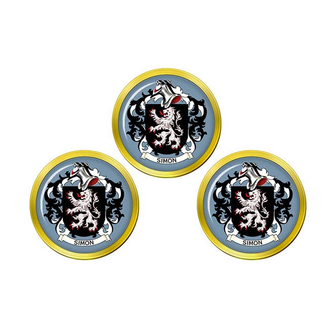 Simon (France) Coat of Arms Golf Ball Markers - Family Crests