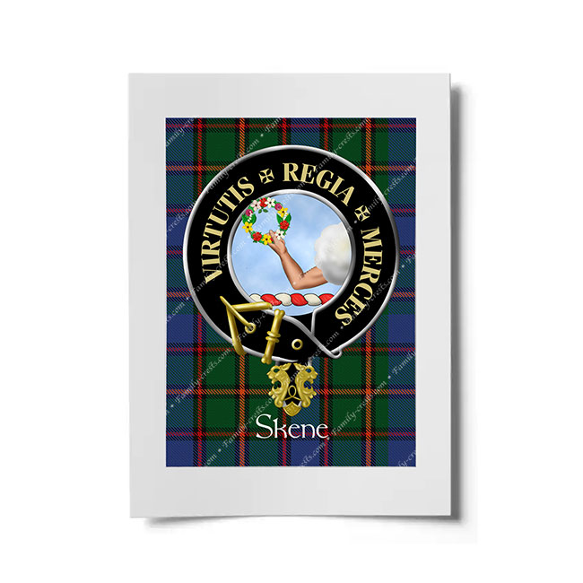 Skene Scottish Clan Crest Ready to Frame Print - Family Crests