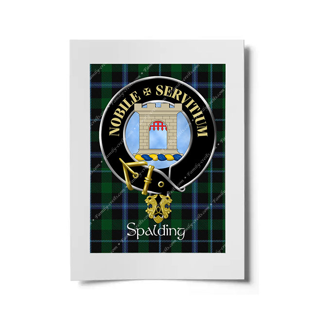 Spalding Scottish Clan Crest Ready to Frame Print - Family Crests