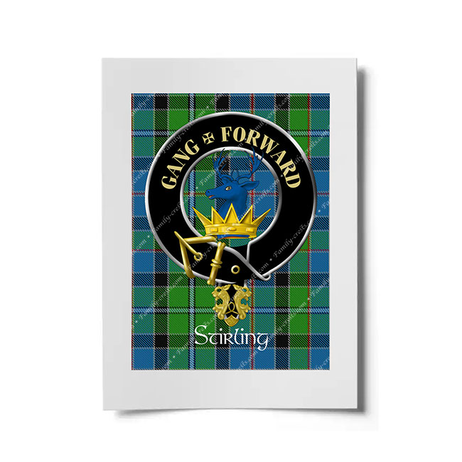Stirling Scottish Clan Crest Ready to Frame Print - Family Crests