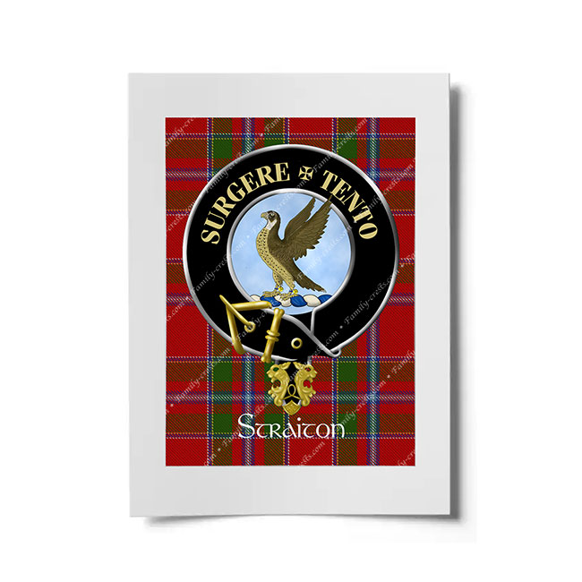 Straiton Scottish Clan Crest Ready to Frame Print - Family Crests