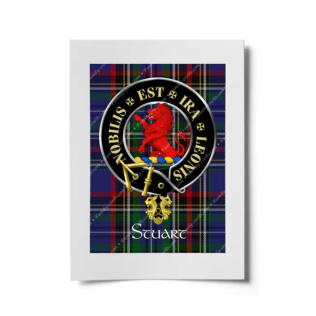 Stuart Scottish Clan Crest Ready to Frame Print - Family Crests