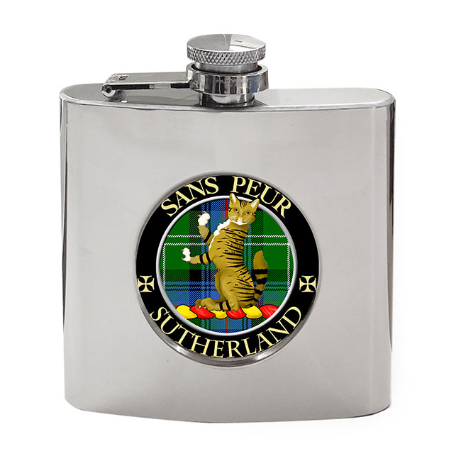 Sutherland Scottish Clan Crest Hip Flask - Family Crests