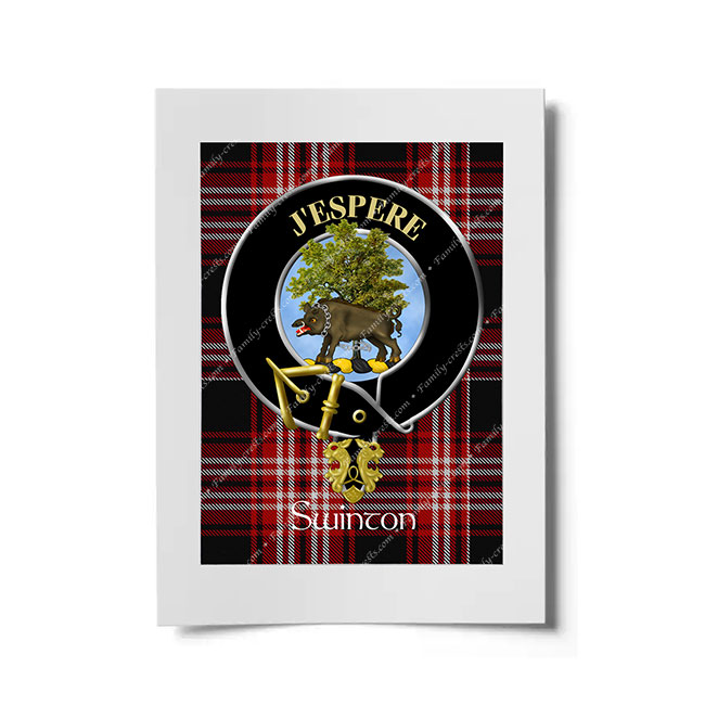 Swinton Scottish Clan Crest Ready to Frame Print - Family Crests