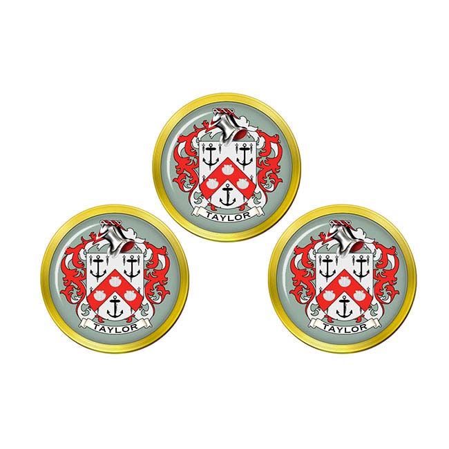 Taylor (England) Coat of Arms Golf Ball Markers - Family Crests