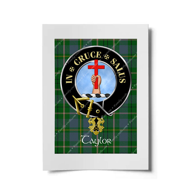 Taylor Scottish Clan Crest Ready to Frame Print - Family Crests